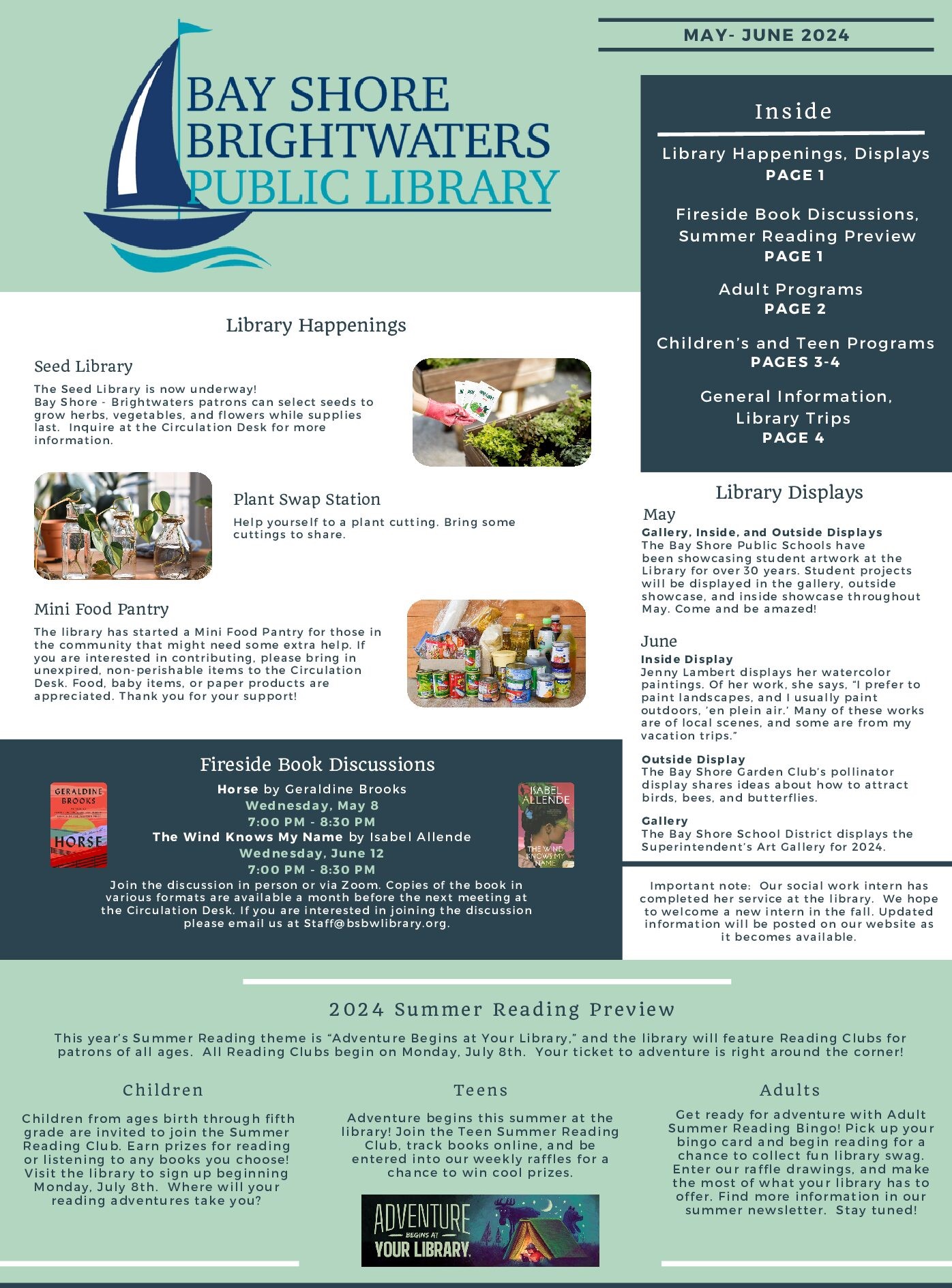 Newsletter – Bay Shore Brightwaters Public Library